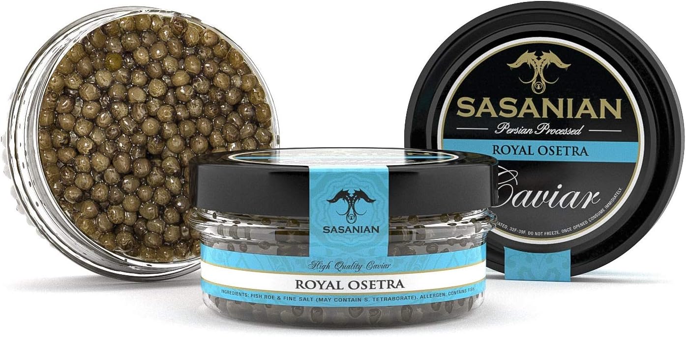 Amazon.com: *FRESH* Royal Osetra Farmed Caviar Imported - 4 oz/ 112g ...