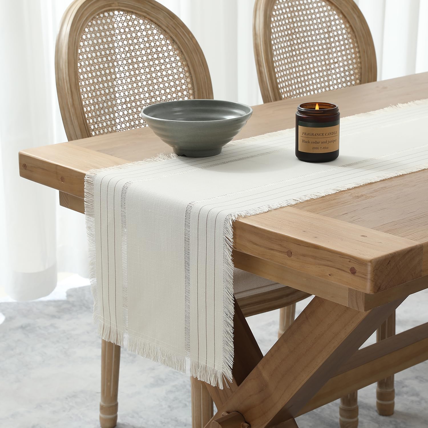 Amazon.com: Chassic Farmhouse Style Table Runners with Tassel, Rustic ...