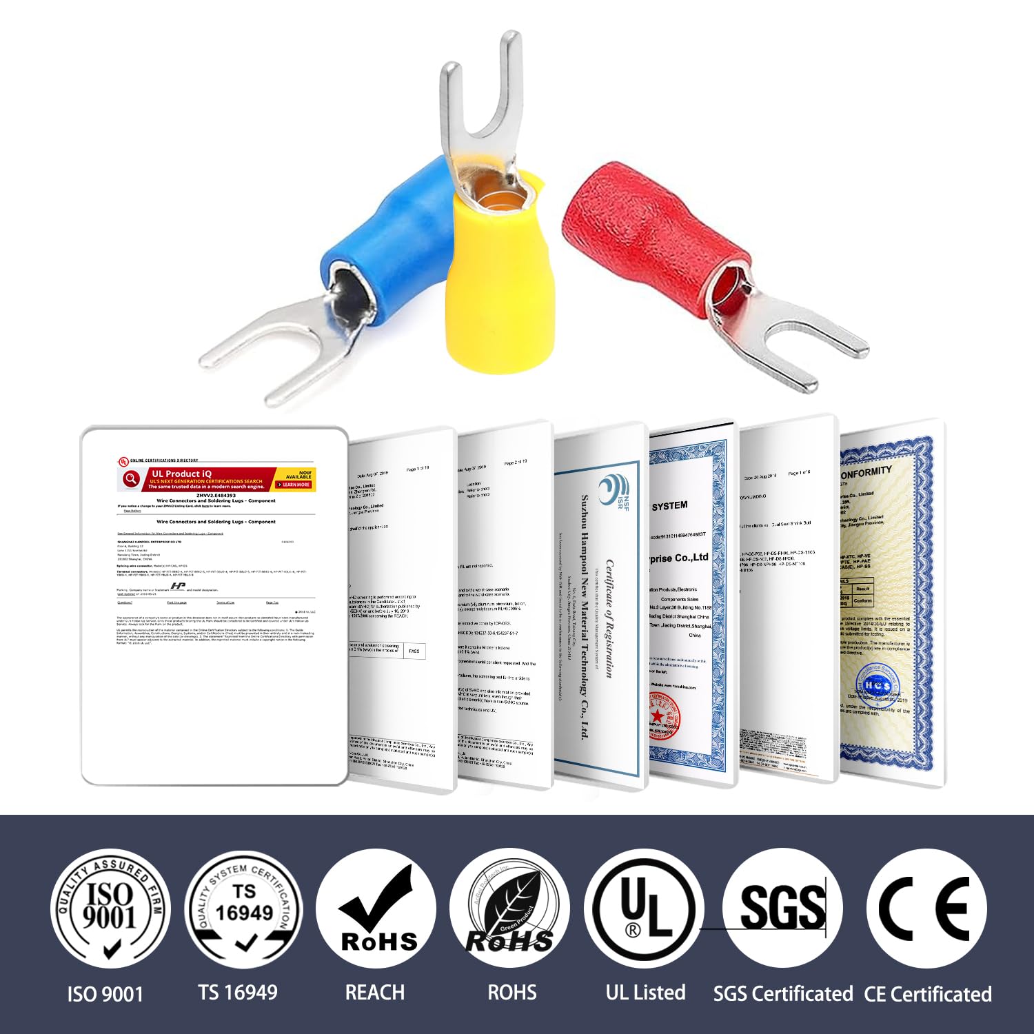 Snapklik.com : Chanzon UL Listed Insulated Fork Terminals M6 1/4" Inch ...