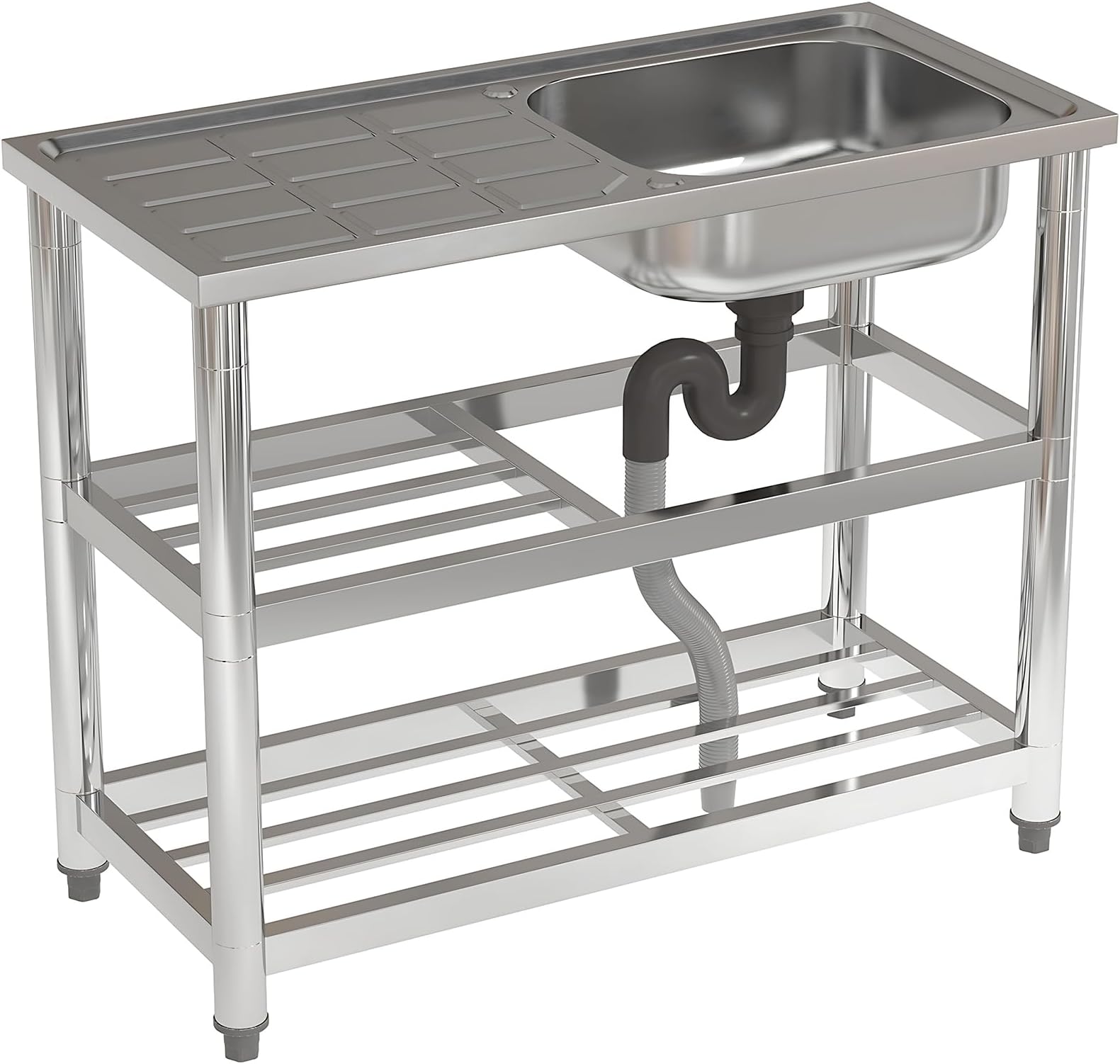 Stainless Steel Outdoor Single Bowl Sink with Left Hand Platform ...
