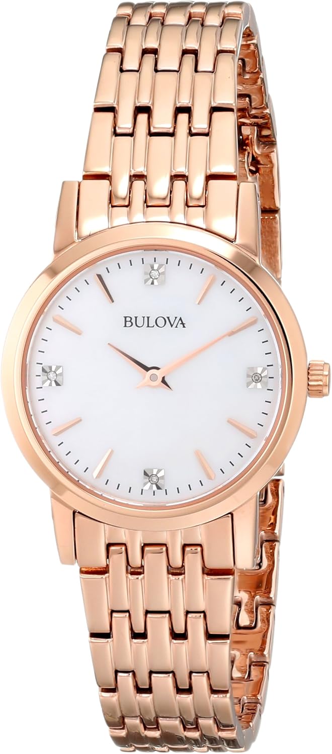 Bulova Women's 97P106 Diamond Gallery Analog Display Japanese Quartz ...