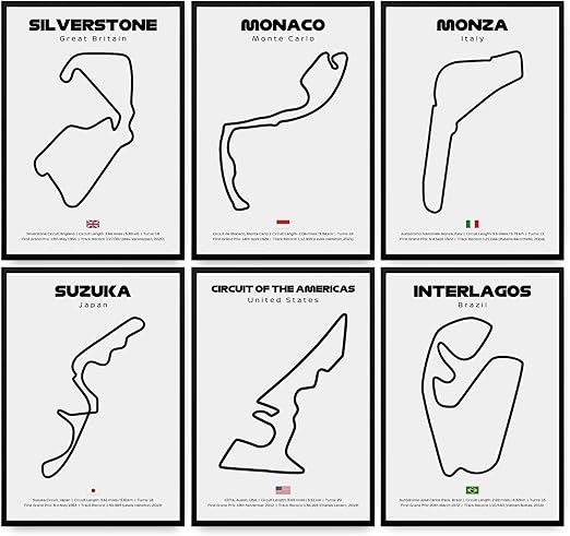 Formula One F1 Circuit | Framed or Print Only Available | Track Layout ...