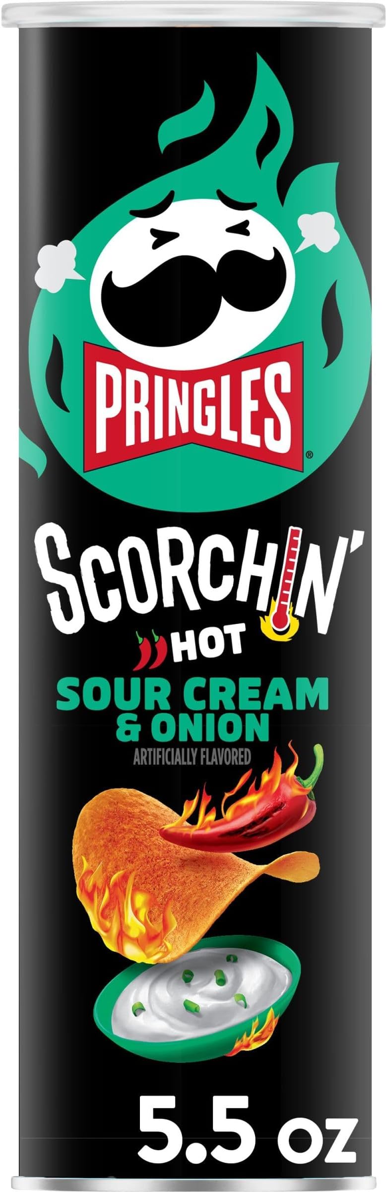 Amazon.com: Pringles Scorchin' Potato Crisps Chips, Sour Cream and ...
