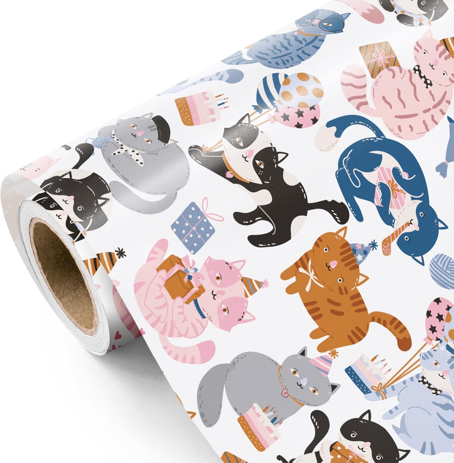 Amazon.com: WRAPAHOLIC Cat Wrapping Paper - Mini Roll - 17 Inch x 16.5 ...