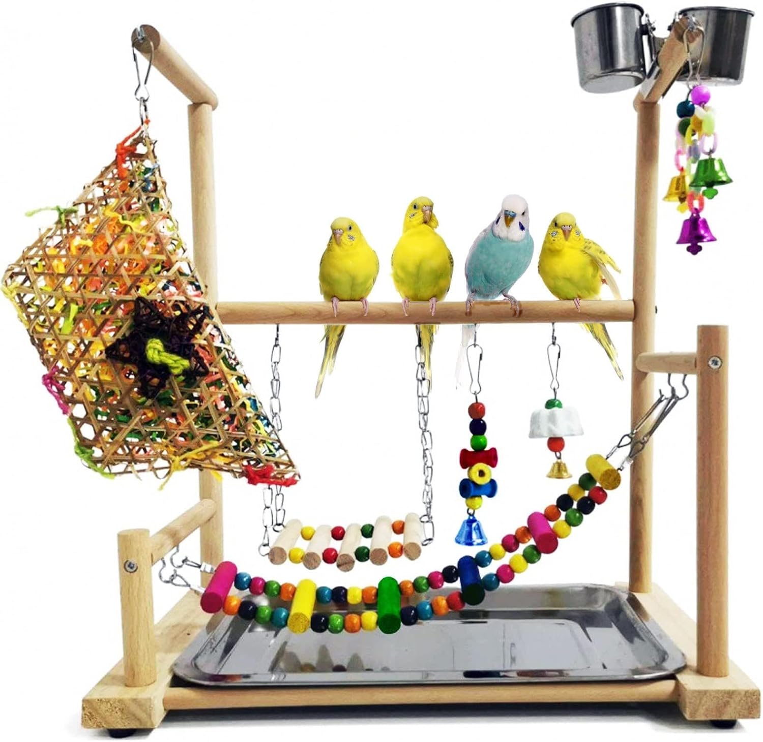 kathson Bird Playground,Parakeet Play Stand,Parrots Play Gym with Food ...