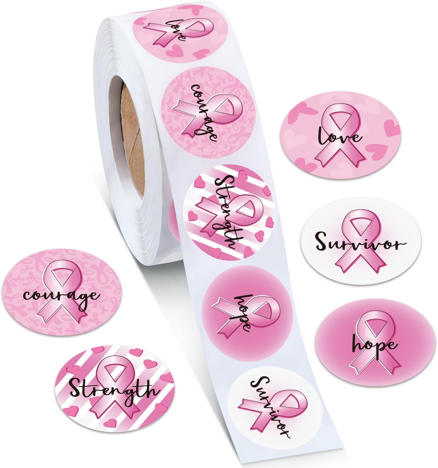 Amazon.com: Pink Ribbon Hope Stickers 50 Pack | 1.5" Breast Cancer ...