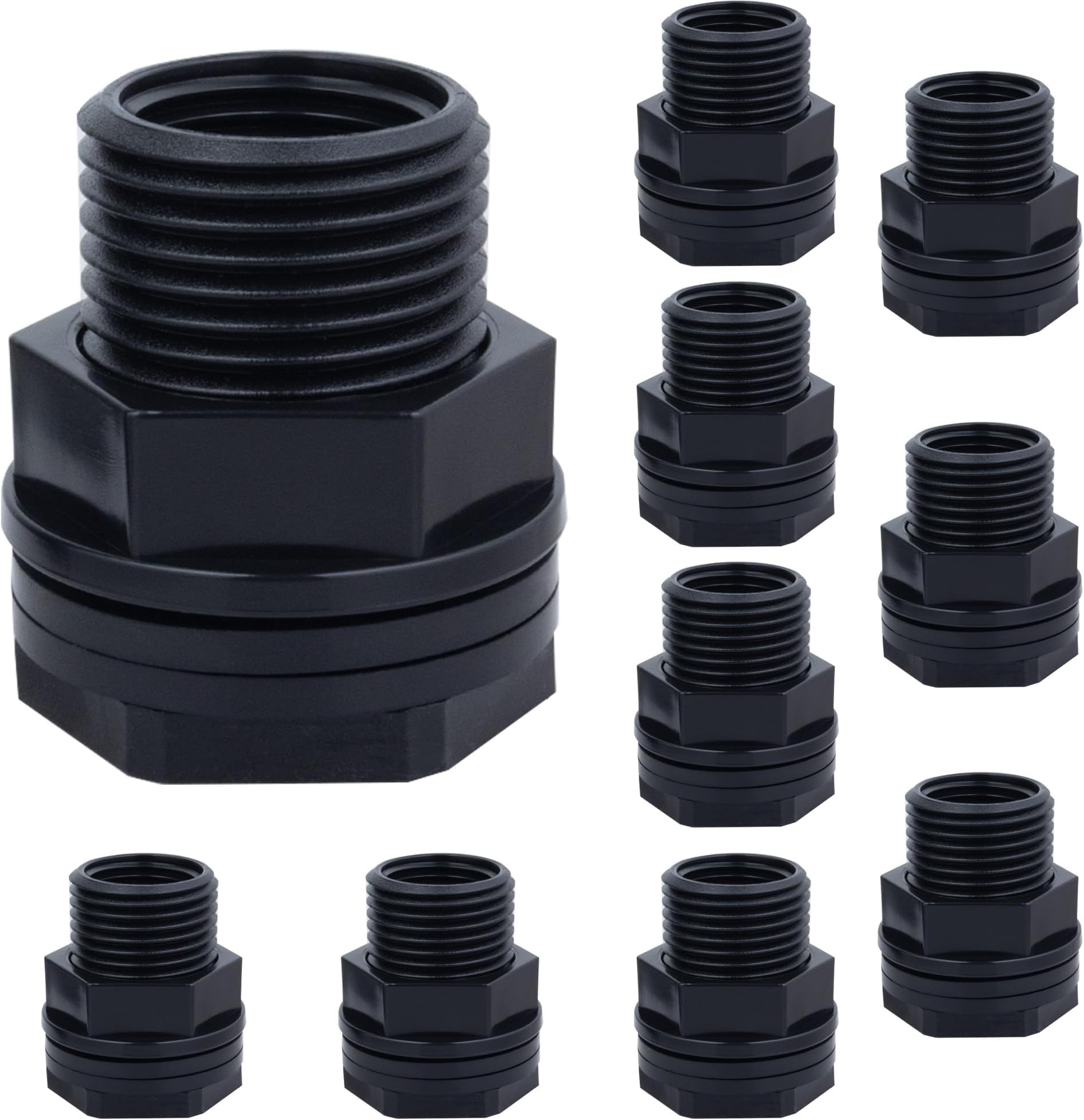 Amazon.com: YOUNTHYE 10PCS Bulkhead Fitting 3/4 inch Double Threaded ...