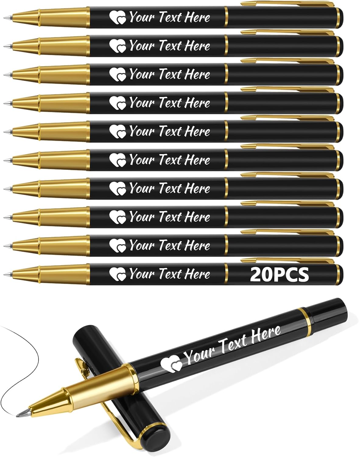 Amazon.com : Custom Pens - Personalized Bulk Pack Business Ballpoint ...