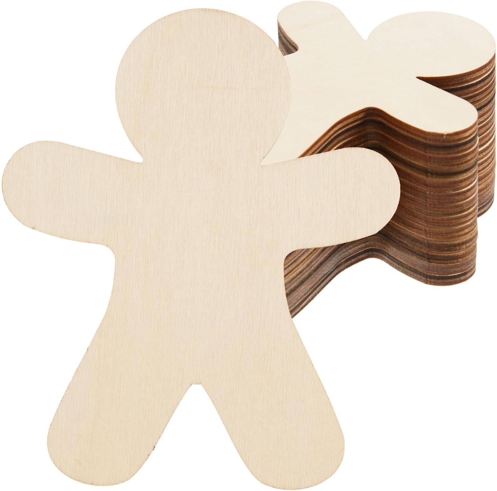 Amazon.com: 36 Pcs Wooden Gingerbread Man Ornaments Unfinished Wood ...
