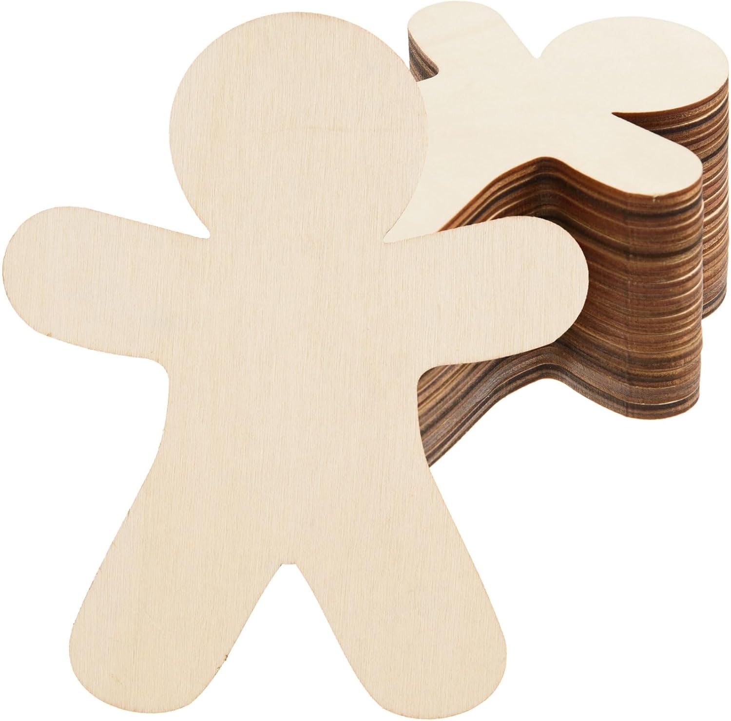 Amazon.com: 36 Pcs Gingerbread Man Wood Cutouts - Unfinished Wooden ...