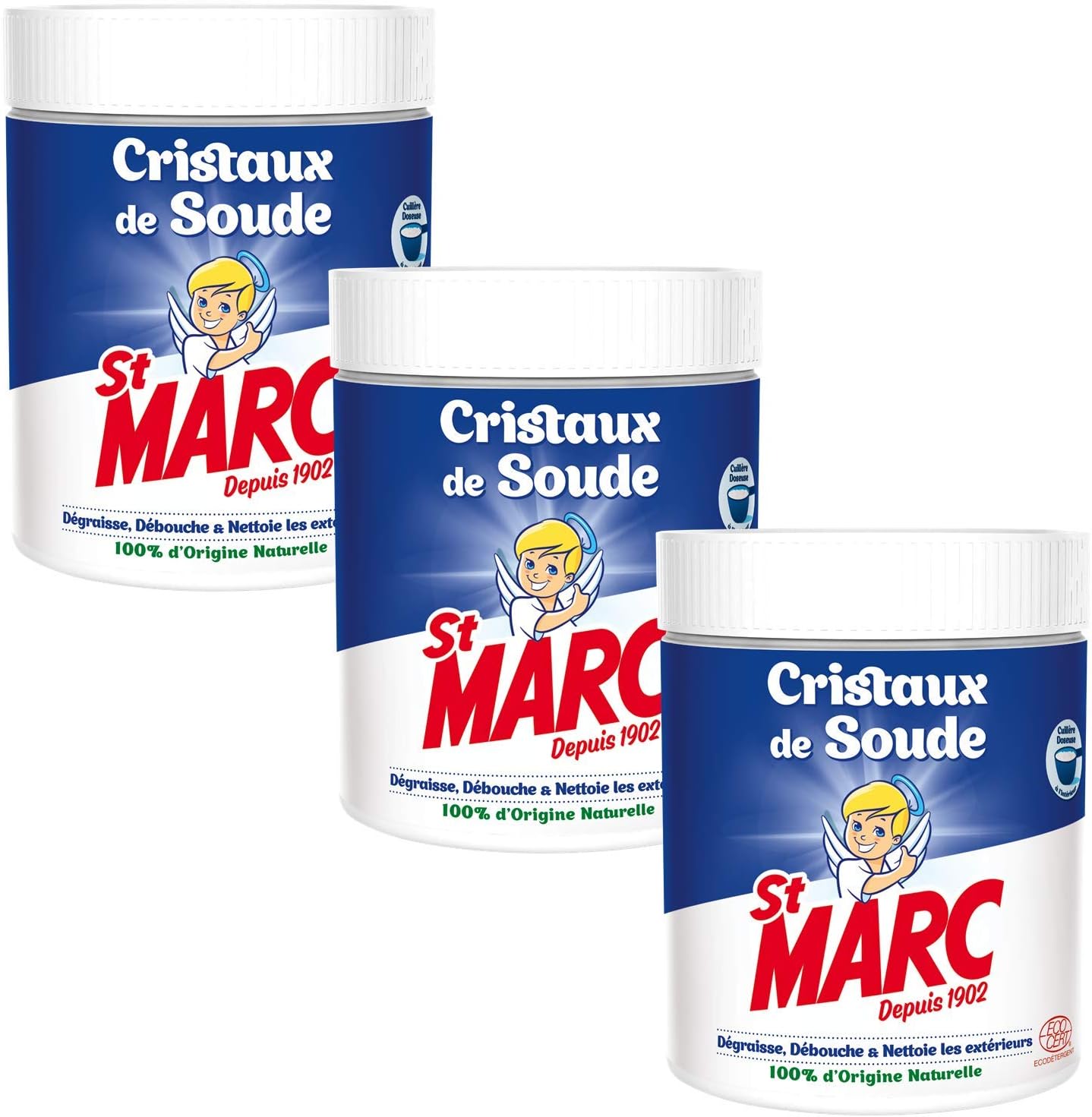 ST MARC Lot de 3 Cristaux de Soude Nettoyant Multi-Usage 100% d'Origine ...