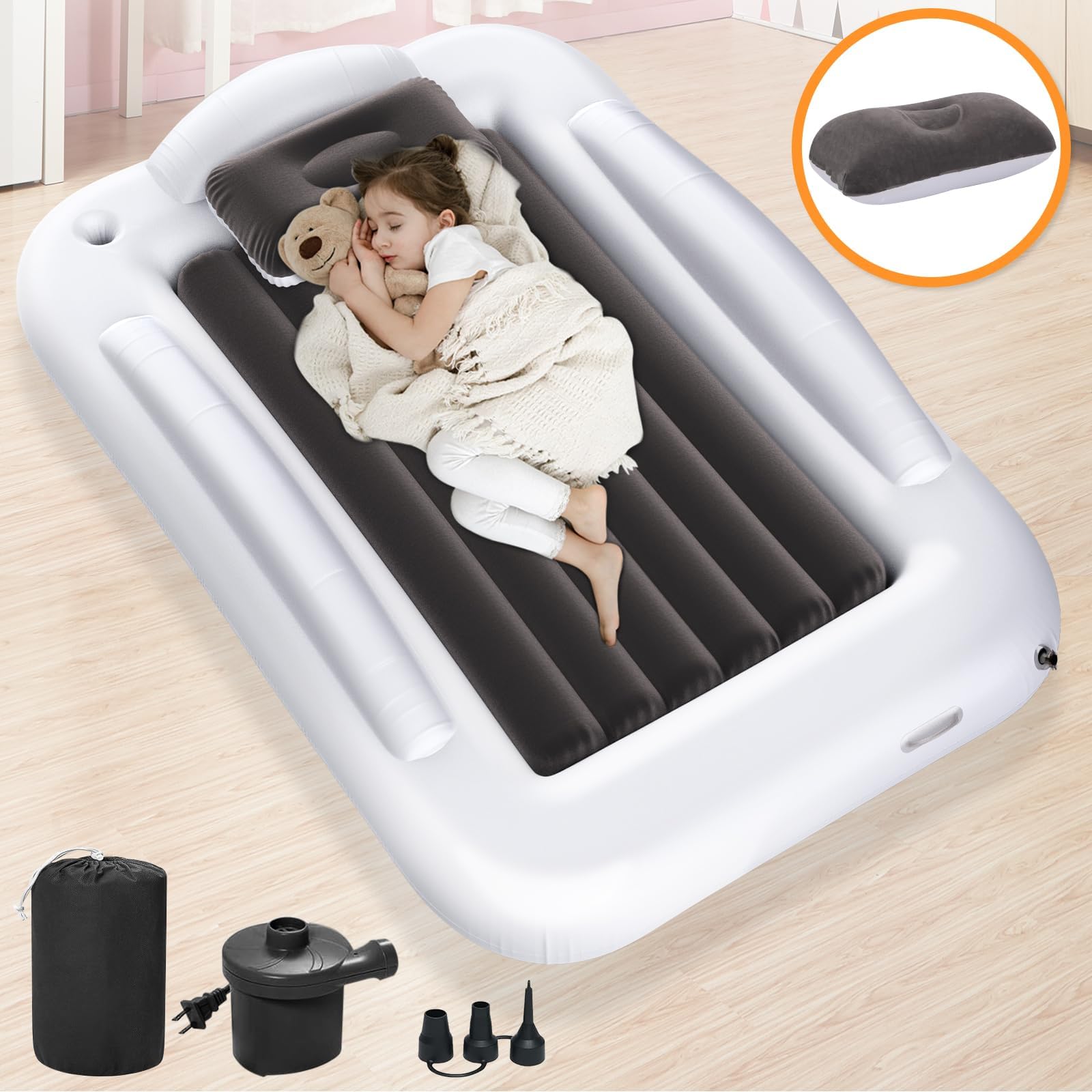Amazon.com: The Shrunks Twin Air Mattress Travel Bed for Kids and ...