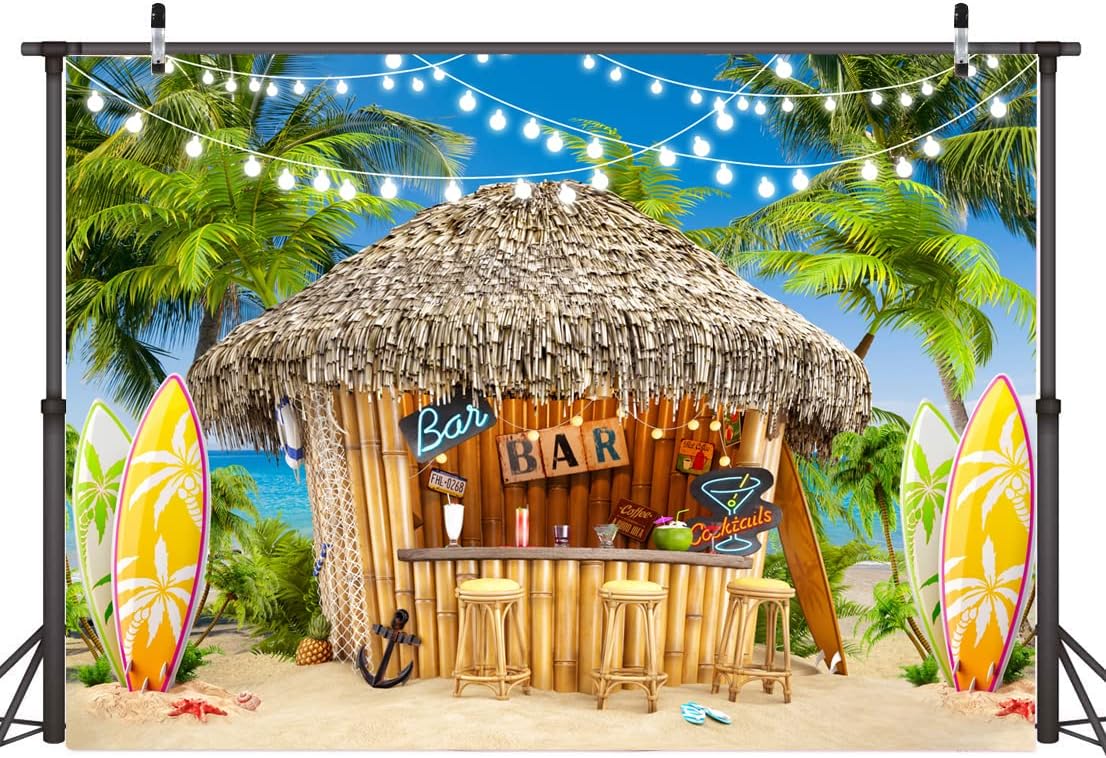 Amazon.com : AIIKES 7X5FT Summer Beach Bar Backdrop Beach Party ...