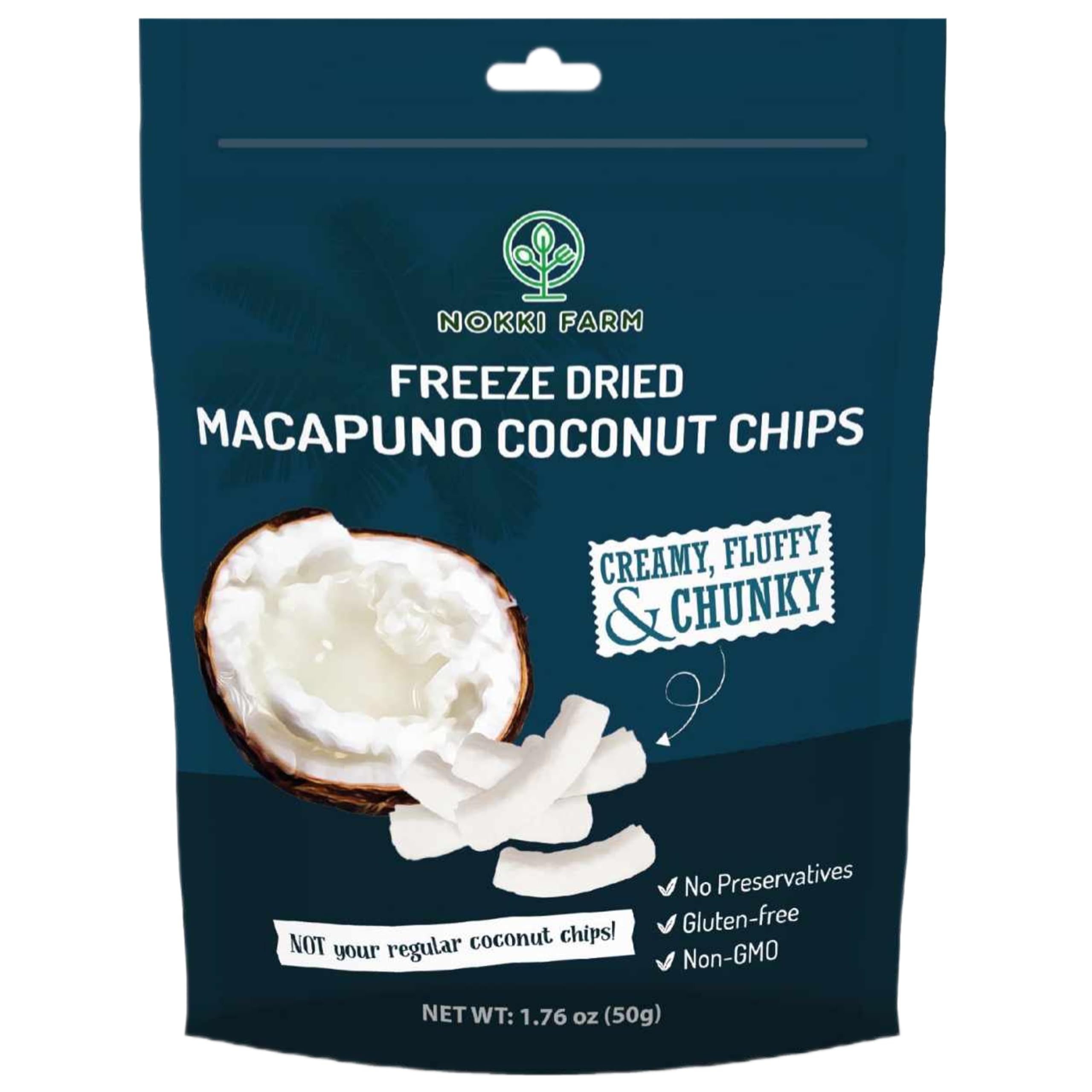 Amazon.com: (Pack of 1) NOKKI FARM Freeze-dried Macapuno Coconut Chips ...