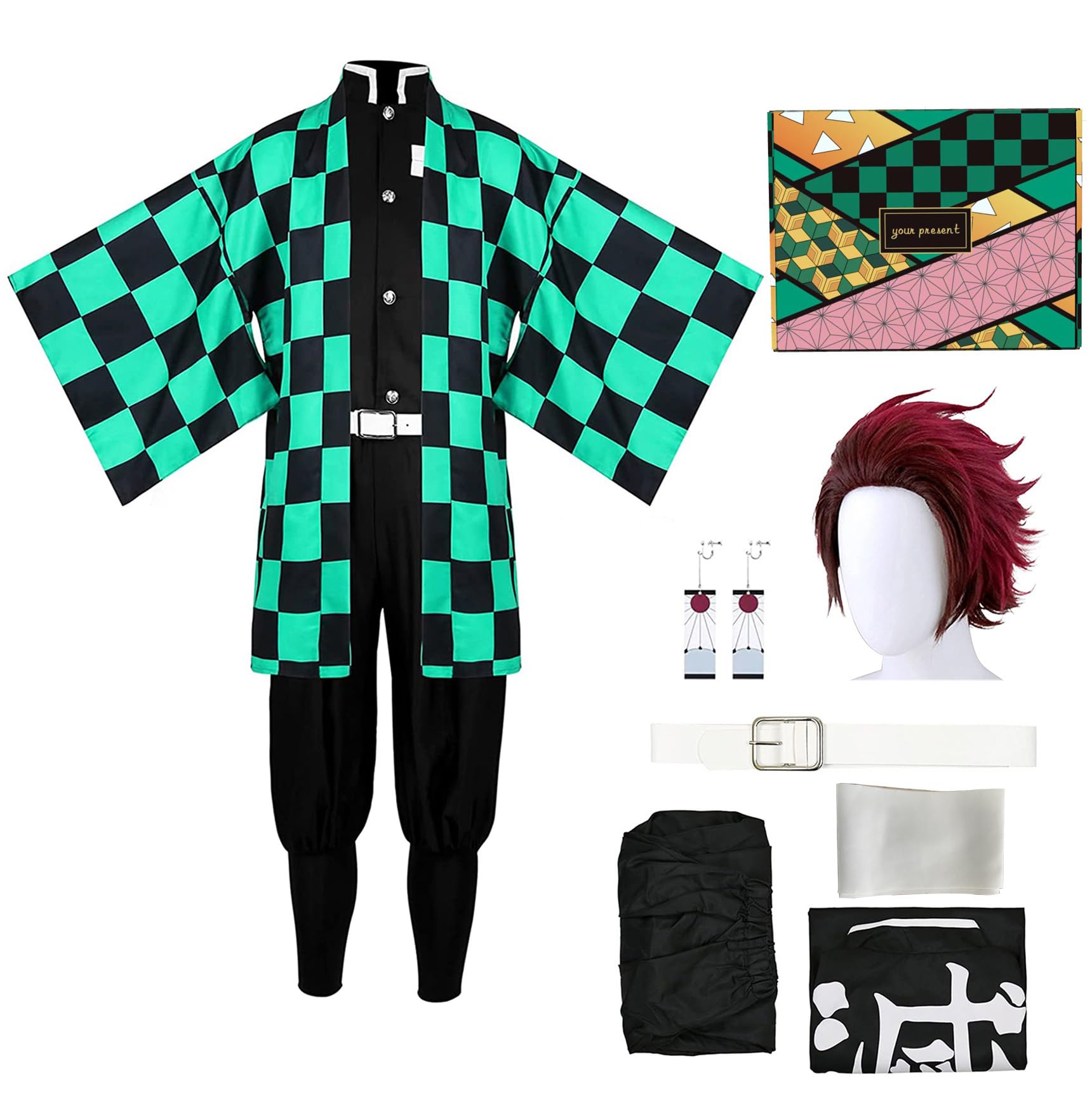 Amazon.com: Kahopy Anime Cosplay Costume Tanjiro Zenitsu Shinobu Giyu ...