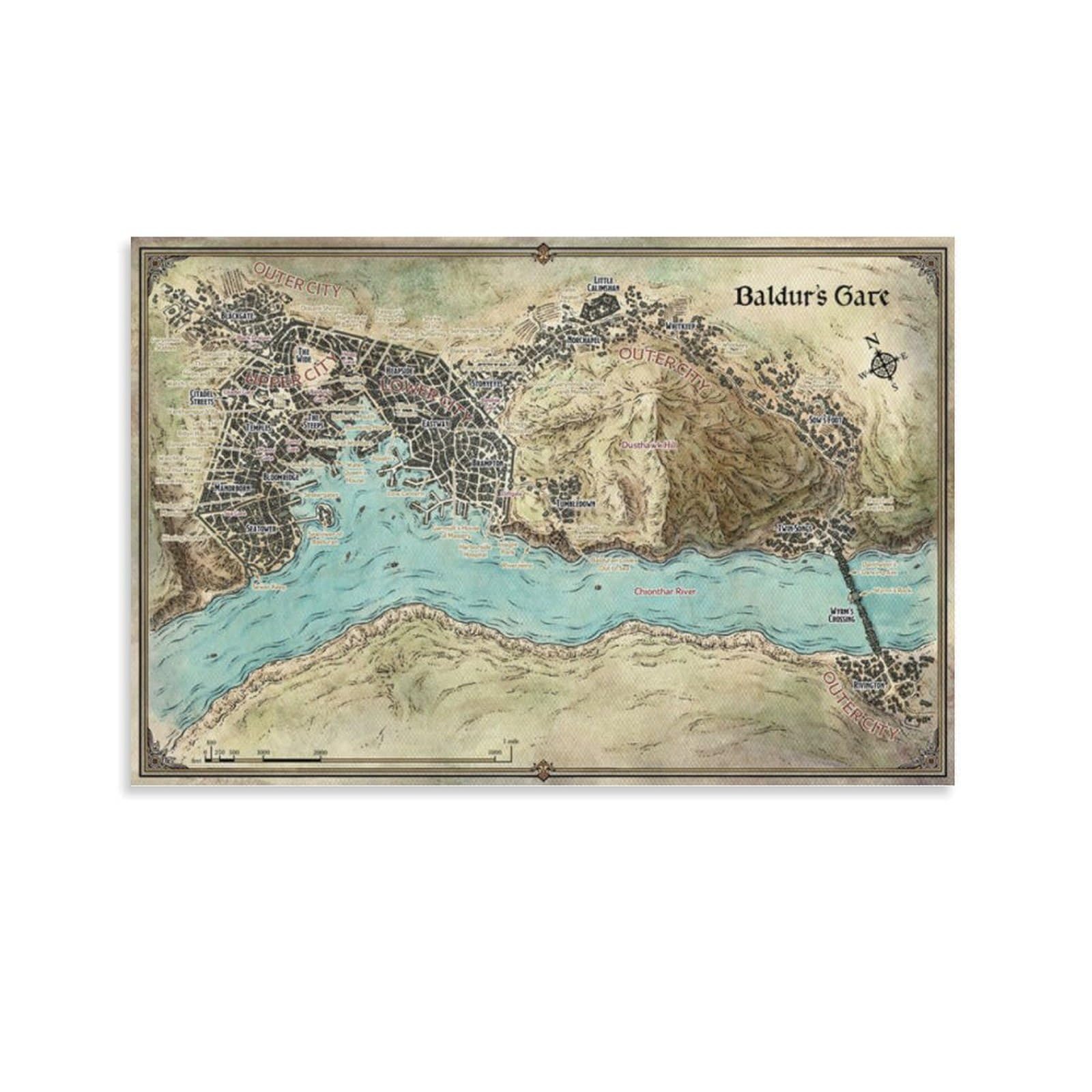 Amazon.com: BG 3 Mark Map Forgotten Realms Swords Coast Faerun Video ...
