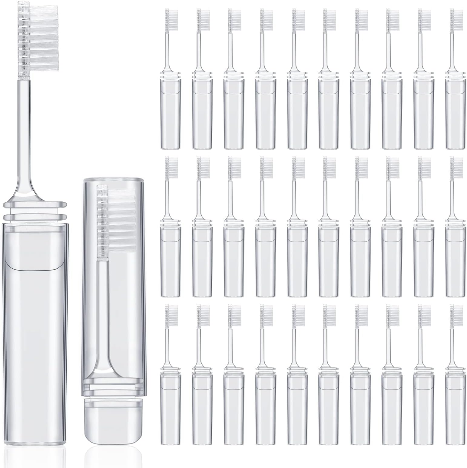 Amazon.com : Rtteri 50 Pcs Travel Toothbrush Kit Bulk Folding ...