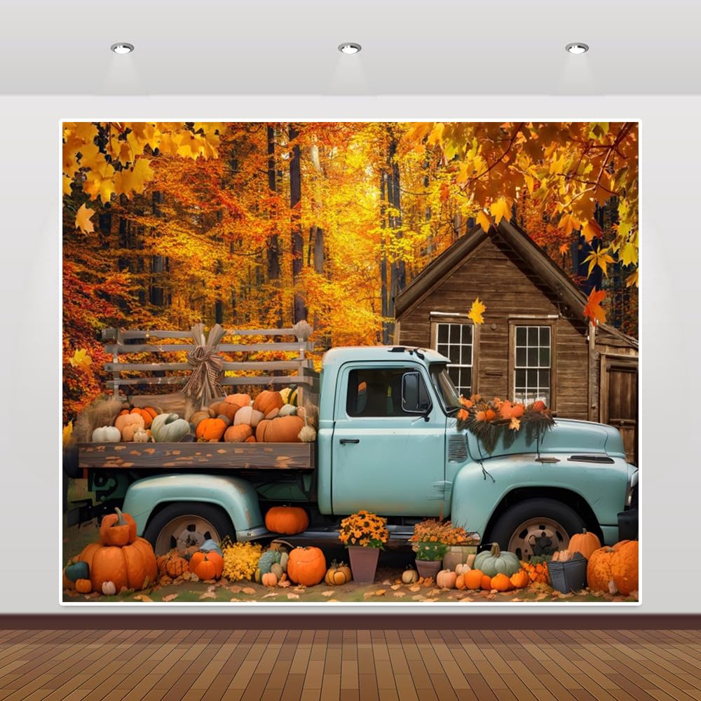 Amazon.com : Happy Fall Thanksgiving Photography Backdrop 10x8ft Farm ...