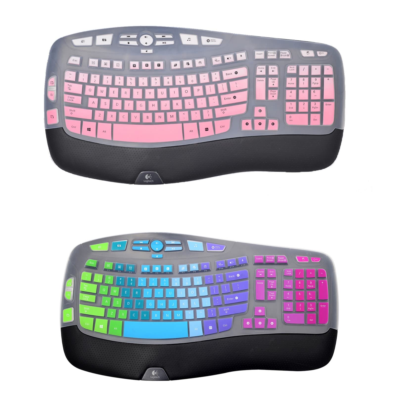 Amazon.com: 1 Pcs Gradient Pink Keyboard Cover and 1 Pcs Rainbow ...