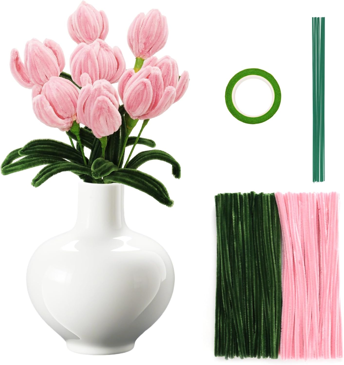 Amazon.com: Nfvjfxz 200PCS Tulip Pipe Cleaners Set for Craft 12 Inch ...