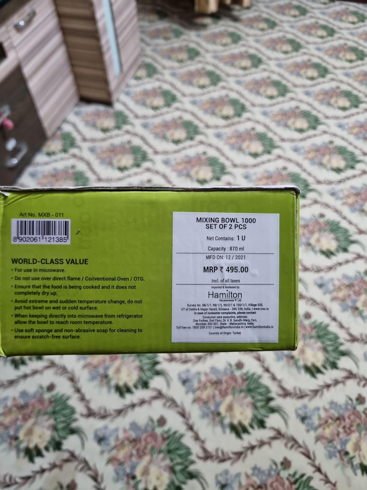 Buy Treo By Milton Glass Mixing Bowls Set of 2, 1000 Ml (Transparent ...