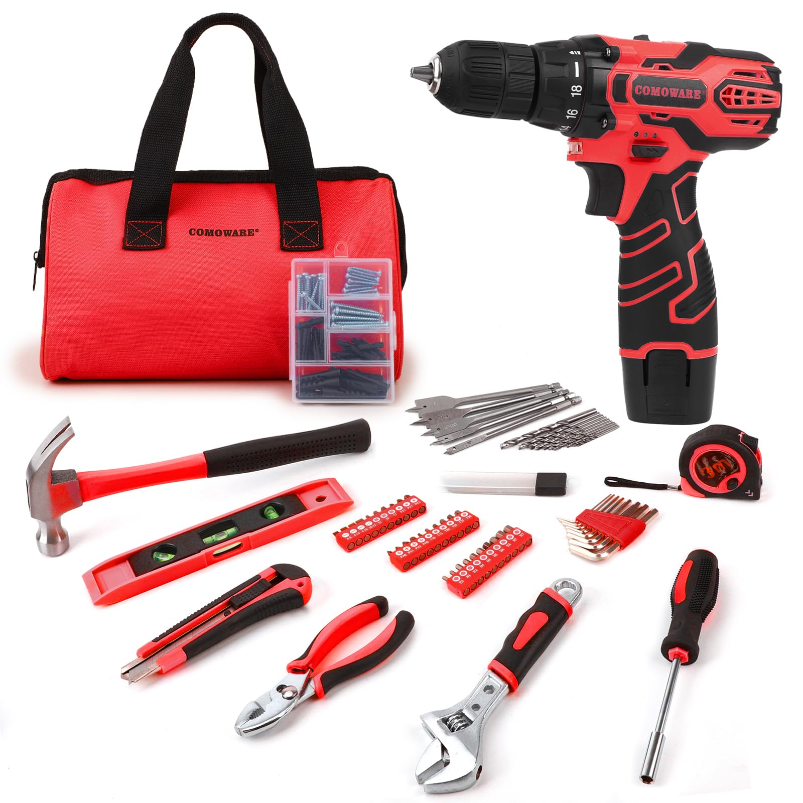 Amazon.com: COMOWARE Home Tool Kit with Drill, 169PCS Household Tool ...