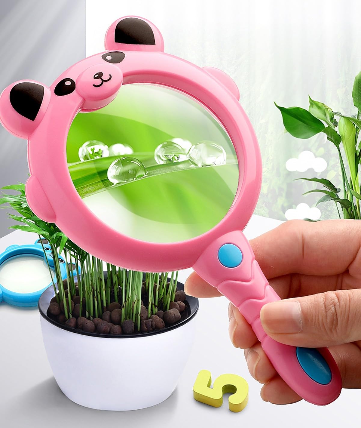 Wolpin Magnifying Glass for Kids Reading Hand-held Magnifier Science ...