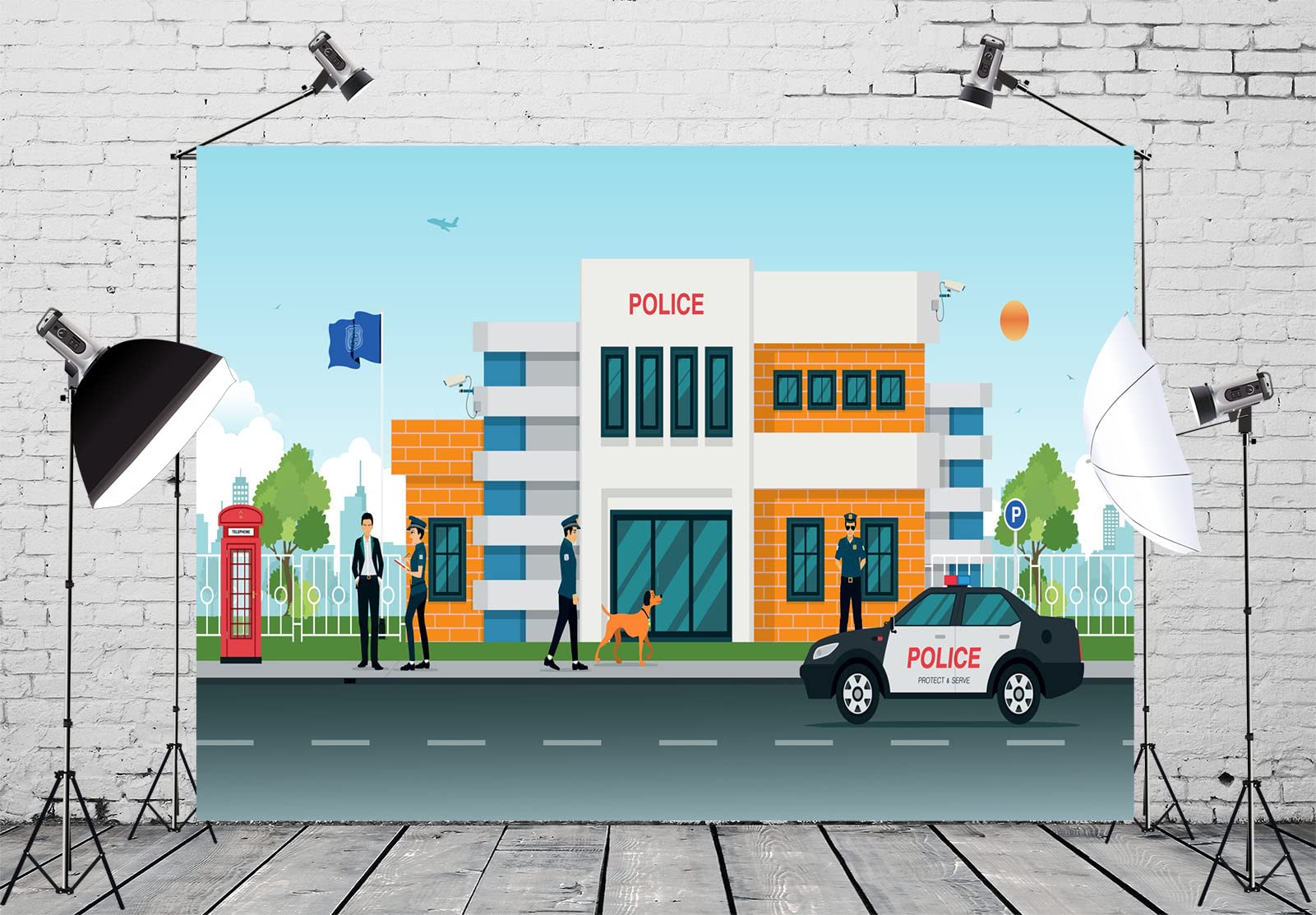 Cartoon Police Station Building Police Station City Police Department
