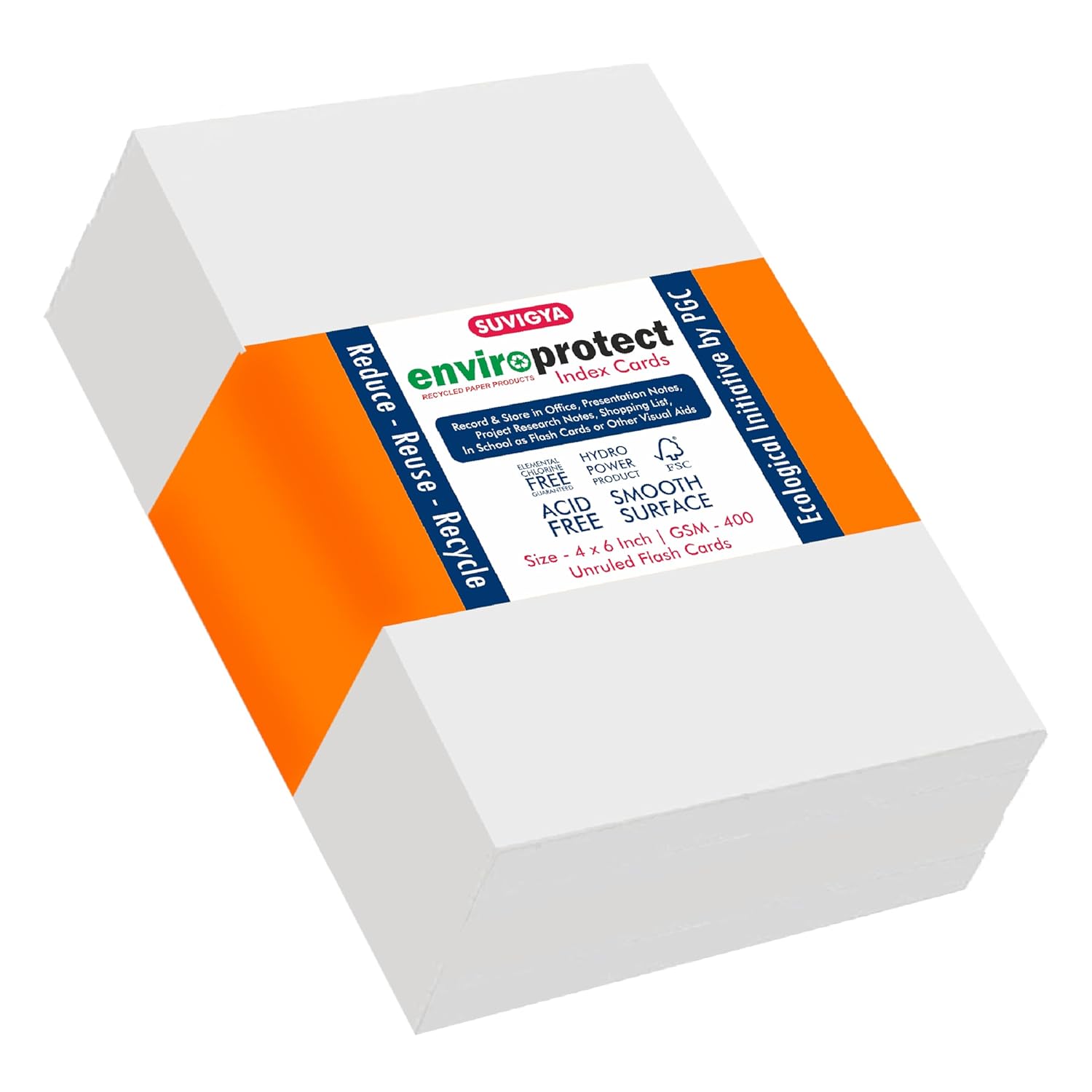Suvigya 50 Sheets, 4x6 Inch Extra Thick Flash Cards, 400 GSM Unruled ...