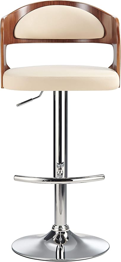 Cadiz Bar Stool (Cream & Walnut) : Amazon.co.uk: Home & Kitchen