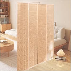 Bamboo Room Divider, Freestanding Privacy Screen, Folding Screen Room ...