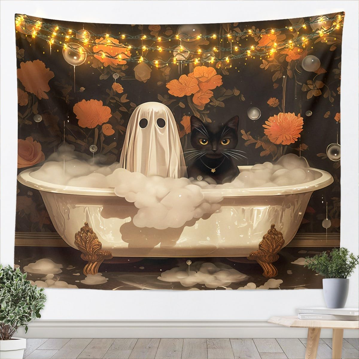 Amazon.com: Manfei Trippy Ghost Kids Tapestry,Halloween Cartoon Black ...