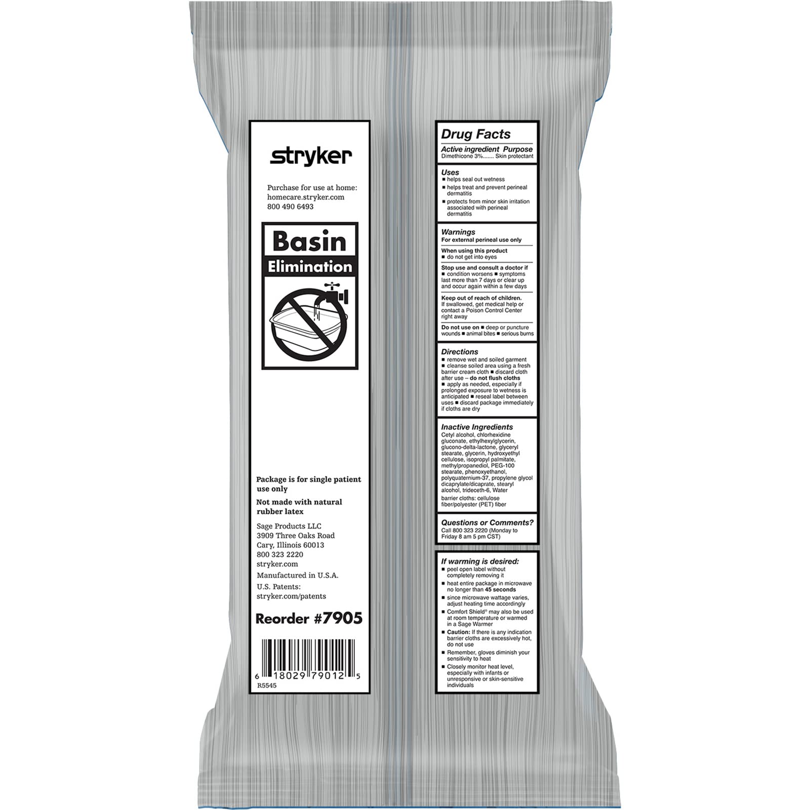 Snapklik.com : Stryker - Sage Comfort Shield Barrier Cream Cloths