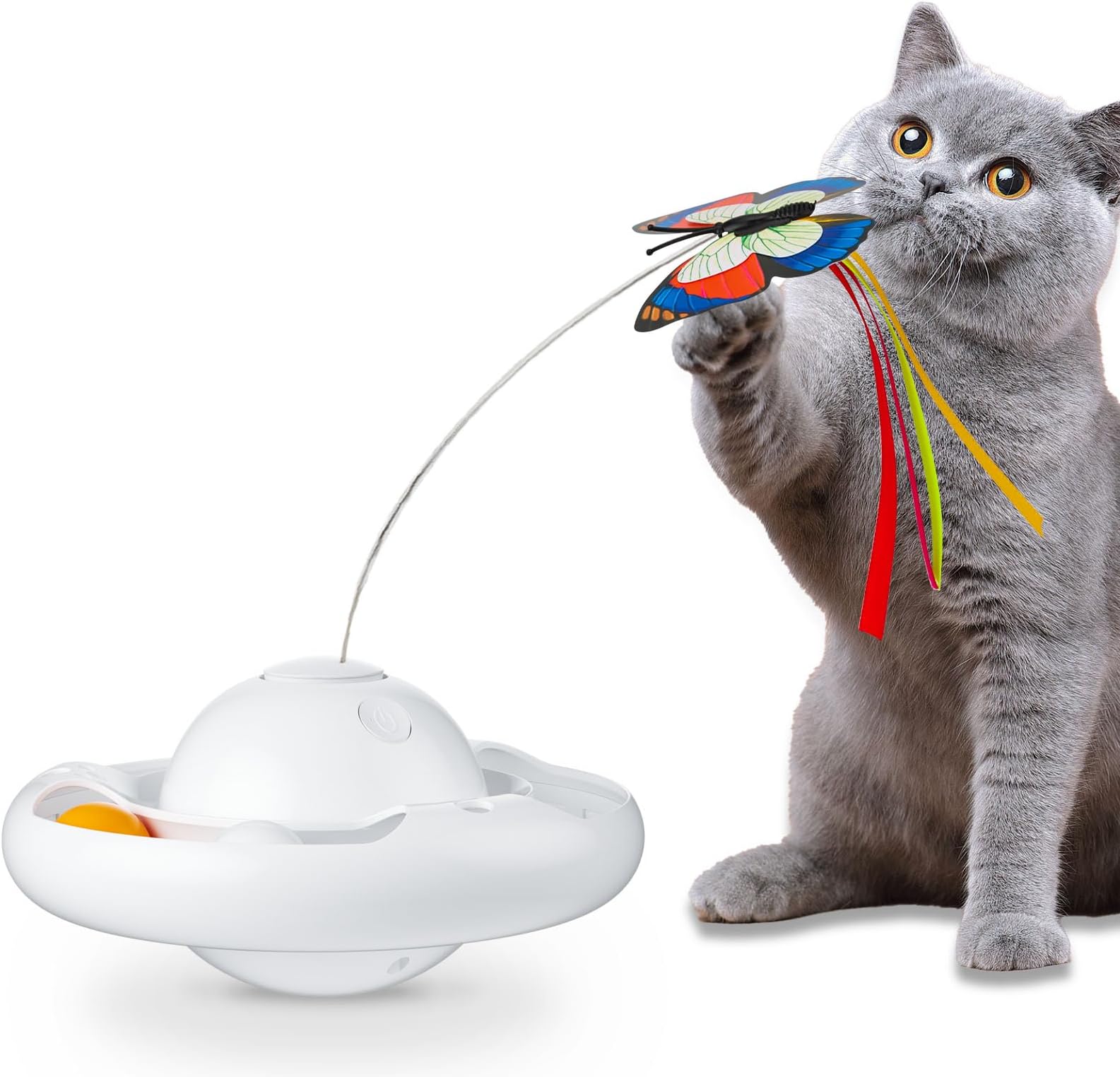 HAPPY HACHI Jouet Chat Jouet pour Chats Interactif Chaton avec Papillon ...