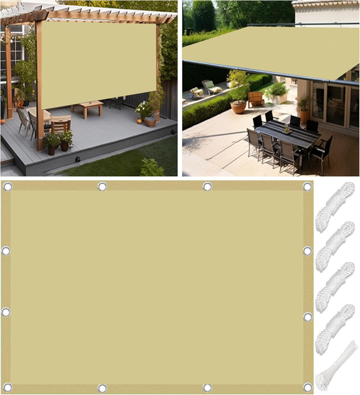 Amazon.com : Woace Shade Fabric Sun Shade Cloth with Grommets 16x20 FT ...