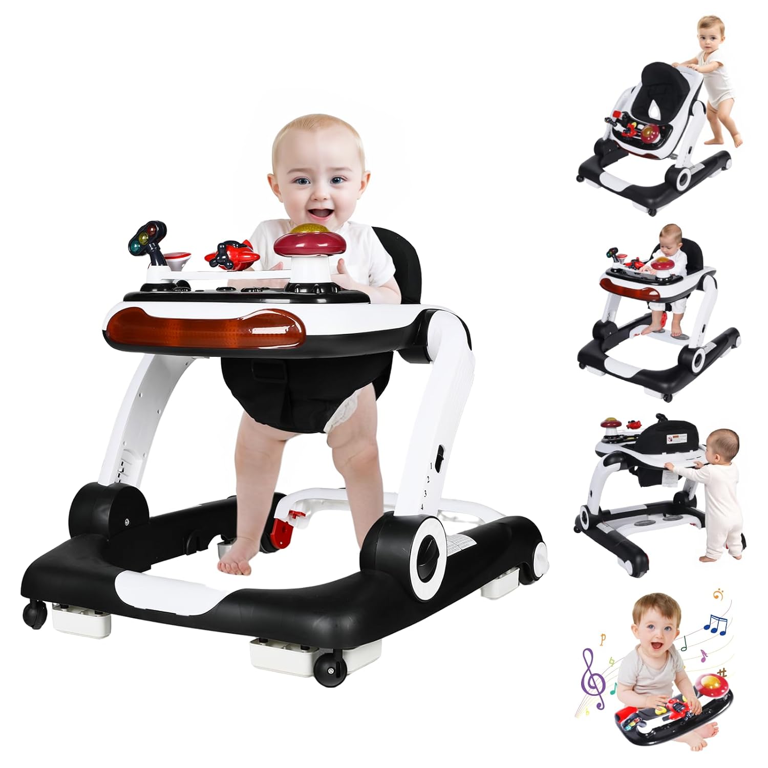 Amazon.com : Kinder King Baby Walker with Music & Lights, 5 in 1 Baby ...