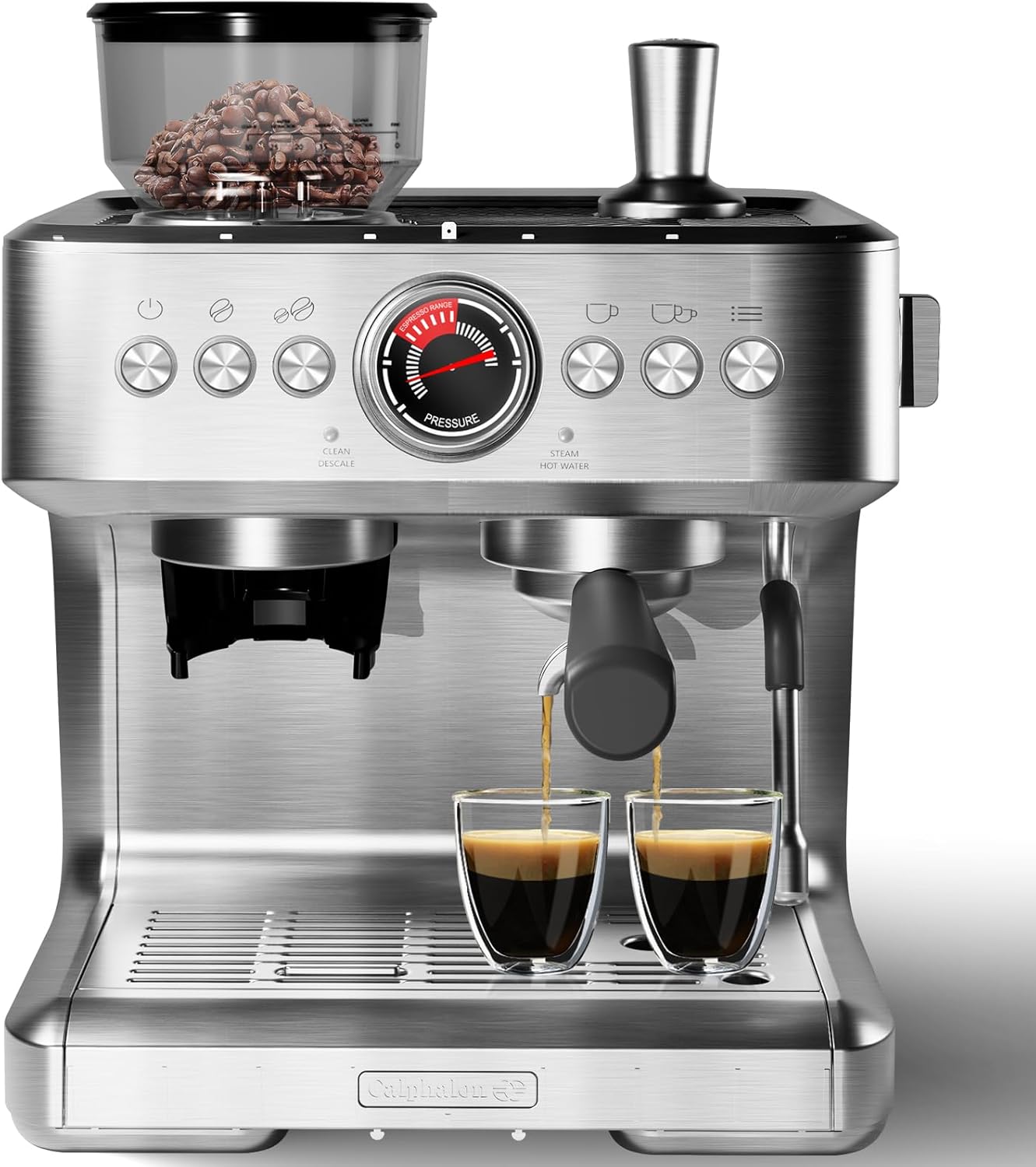 Amazon.com: EuKer Professional Espresso Machine with Grinder - 20 Bar Semi-Automatic Coffee ...