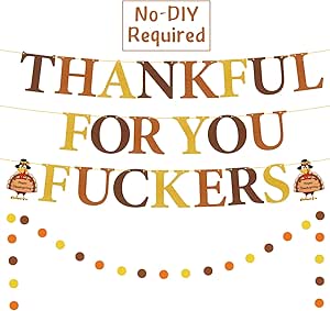 Amazon.com: Arosche Thankful For You Banner Pre-Assembled Friendsgiving ...