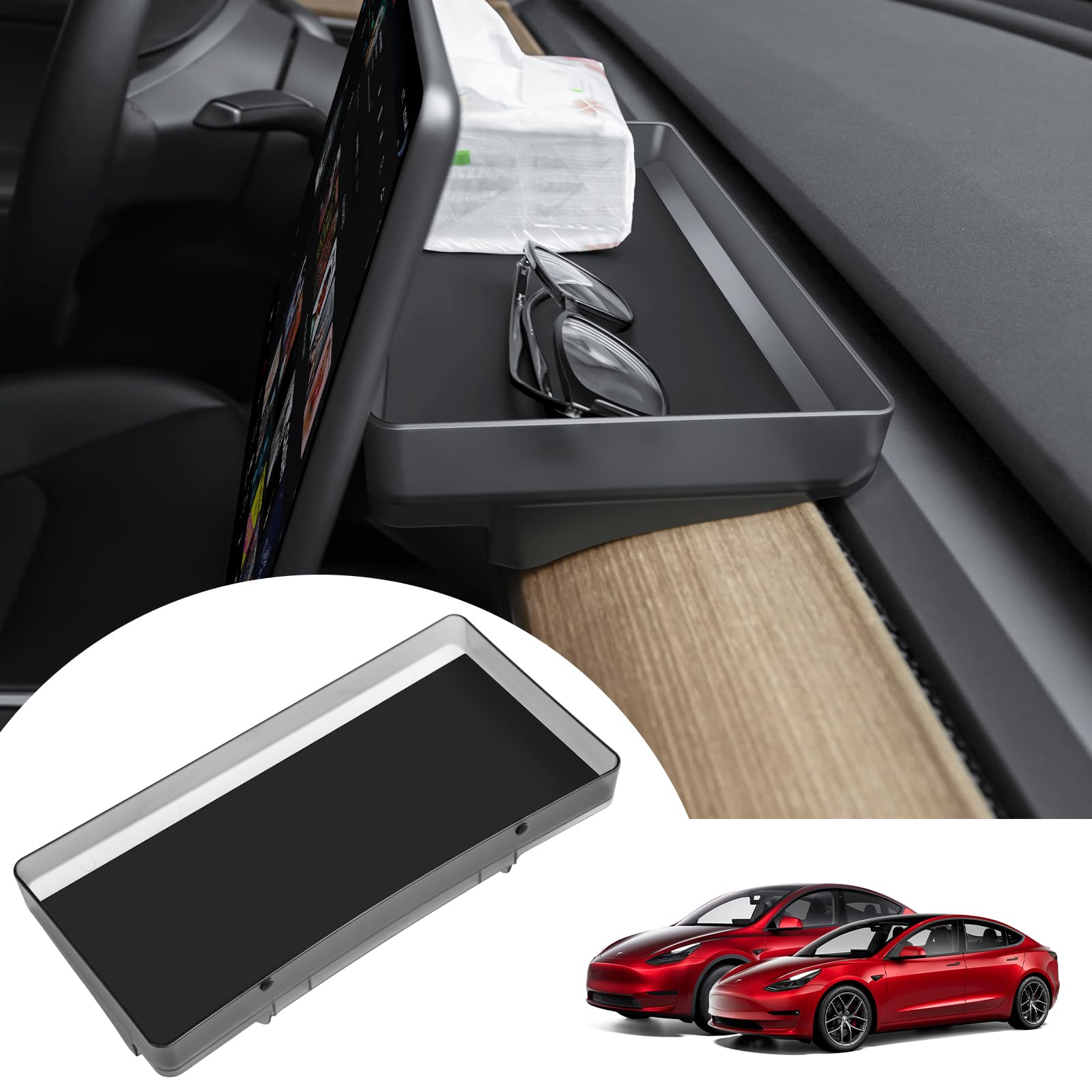 Amazon.com: KUNIST for Tesla Model Y Upgrade Behind Screen Storage Box ...