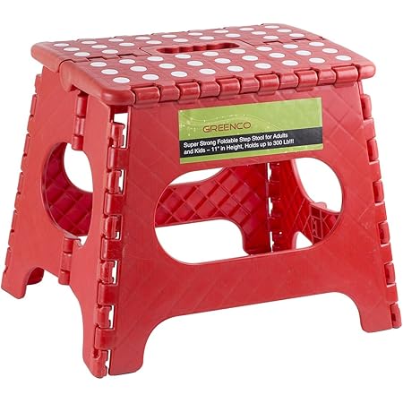 Amazon.com: Casafield 9" Folding Step Stool with Handle, Black ...