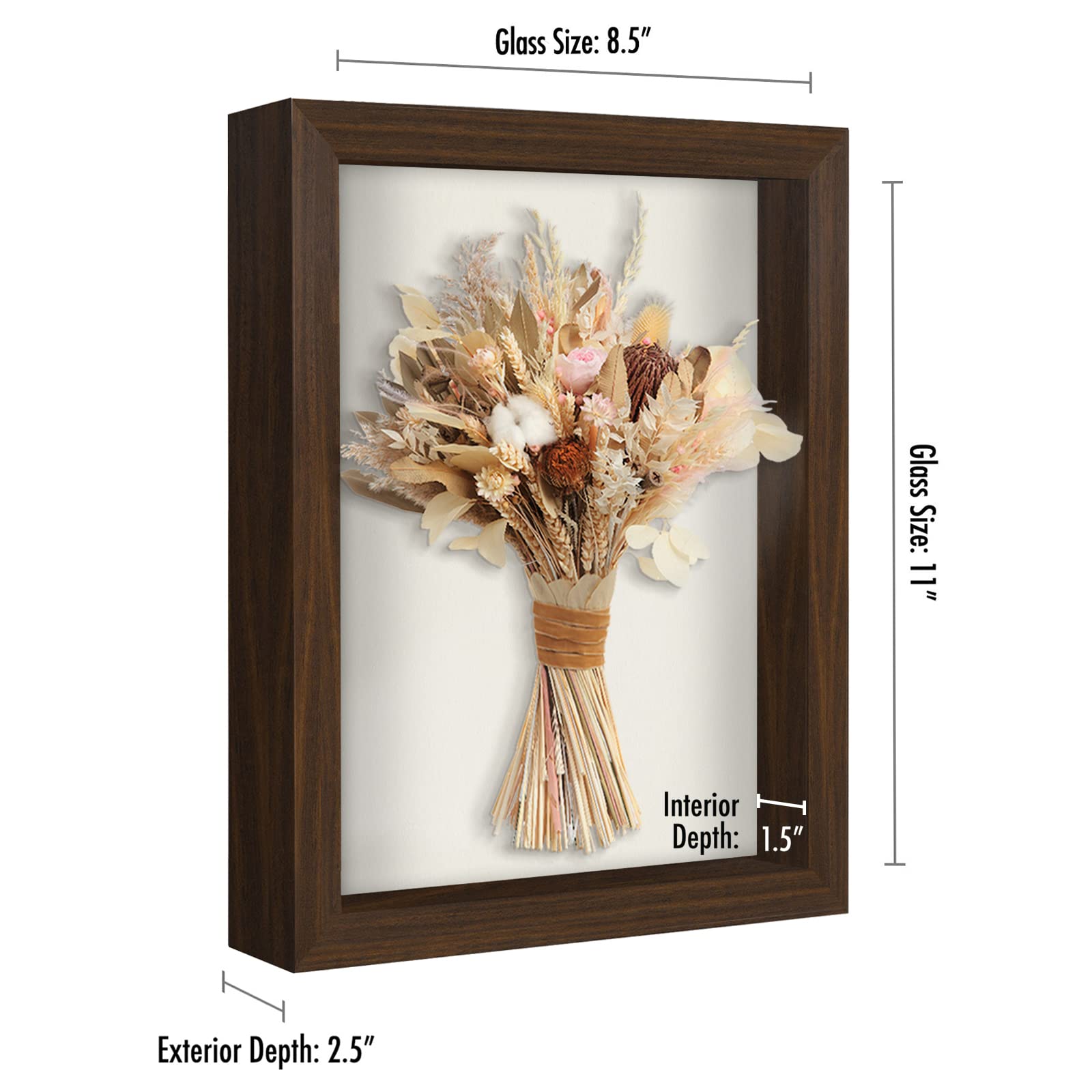 Snapklik.com : Americanflat A4 Shadow Box Frame In Walnut
