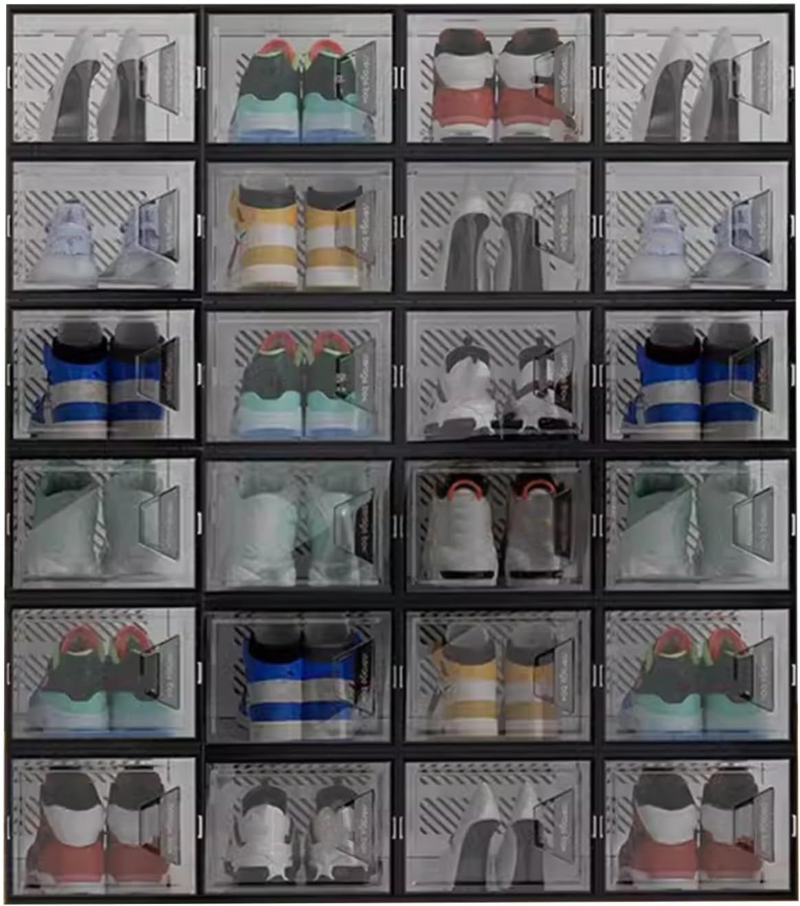 Amazon.com: Shoe Boxes 24pcs Plastic Shoe Box, Stackable Large Shoe ...