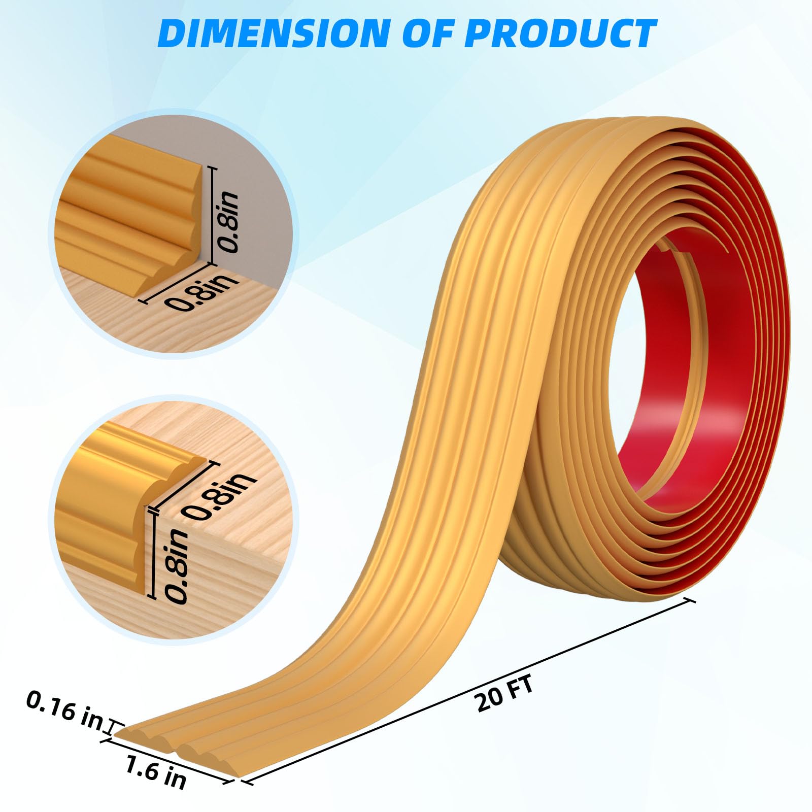 Snapklik.com : 20FT Flexible Wall Corner Protector Moulding Trim, Peel ...