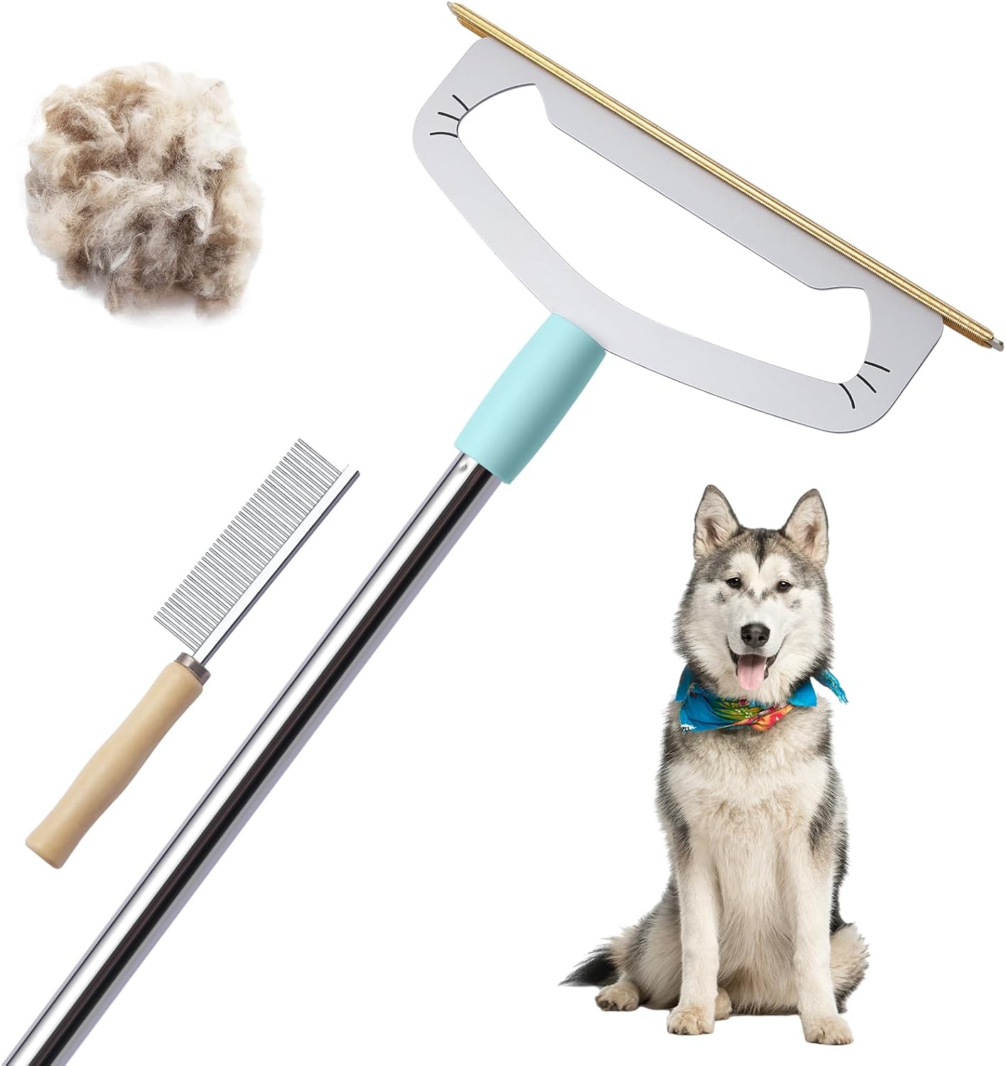 Amazon.com: oaknovila Large Metal Carpet Rake Pet Hair Removal Tool ...