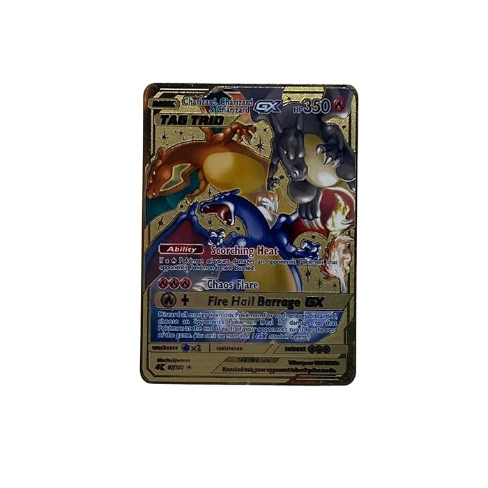 Buy Charizard, Charizard & Charizard TAG Trio (Custom Gold Metal Card ...