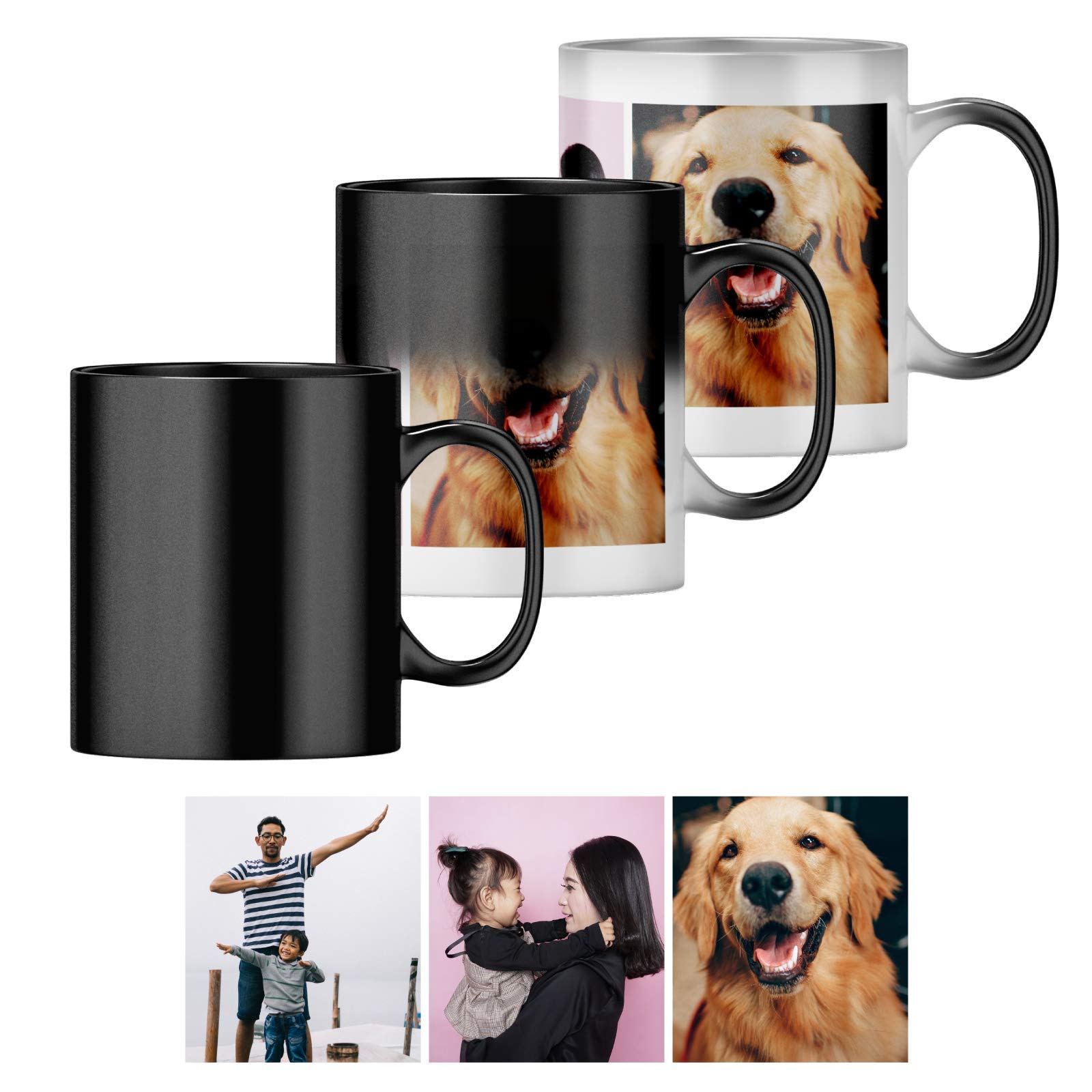Personalised Heat Change Mug with Three Photo Collage (11oz ...