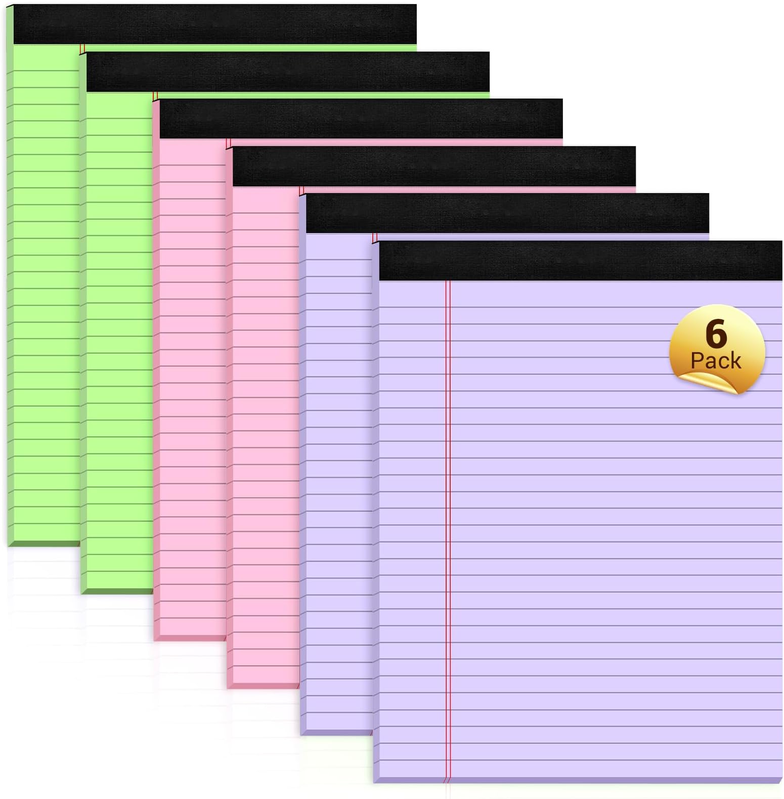 Amazon.com : Neworkg 6 Pack Note Pads 8.5 x 11, Colorful Ruled Writing ...