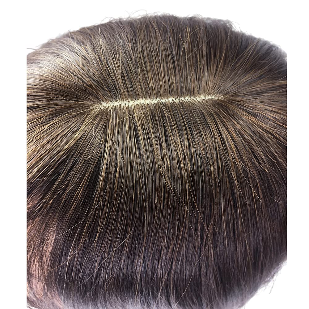 12inch Invisible Human Hair Toppers For Women Thin Clip In Crown ...