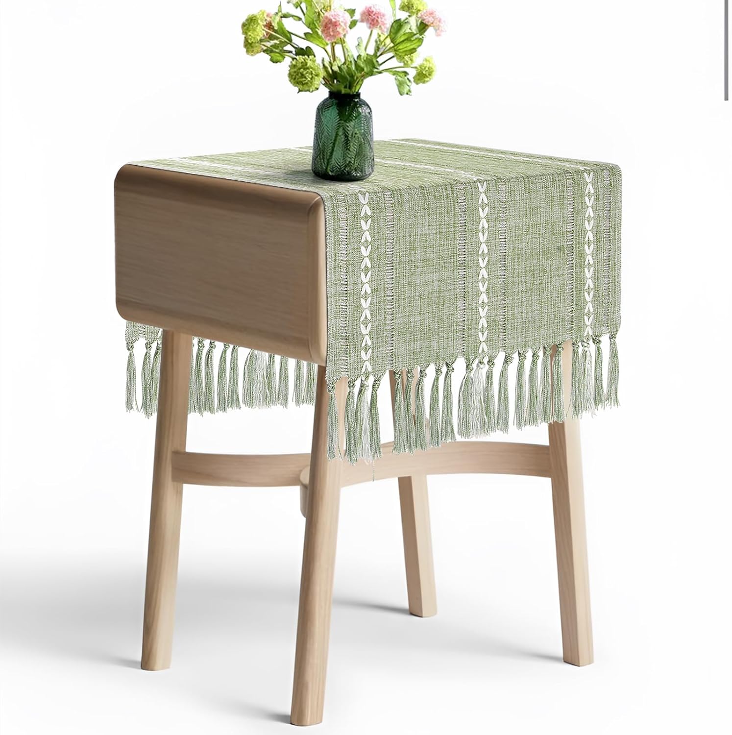 Amazon.com: Boho Table Runner Short 15.7 x 36 inch, Spring Sage Green ...