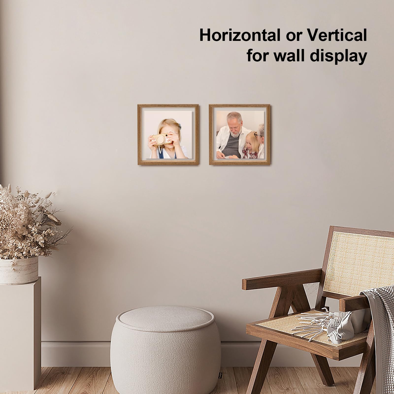 Snapklik.com : 8x8 Floating Frames Set Of 2, Double Glass Picture Frame ...